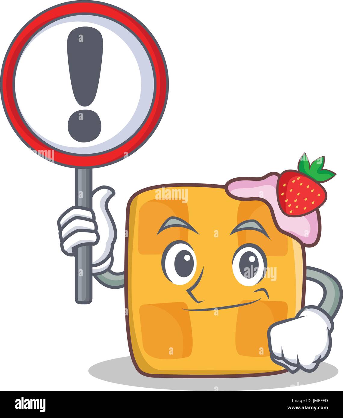 Bring sign waffle character cartoon design vector illustration Stock ...