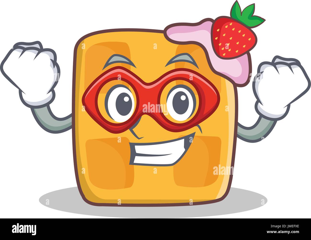 Super hero waffle character cartoon design vector illustration Stock ...