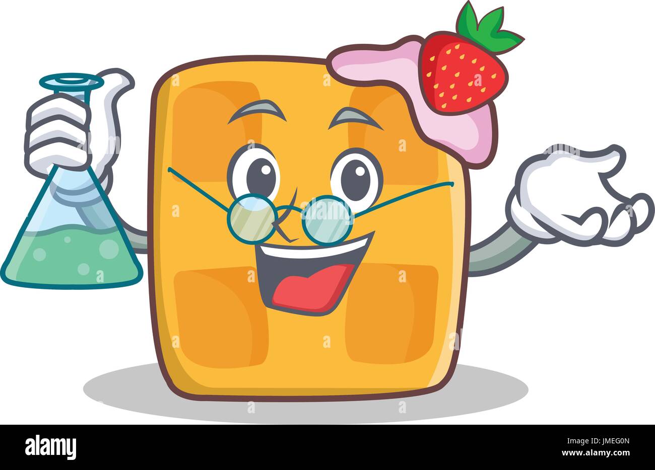 Professor waffle character cartoon design vector illustration Stock ...