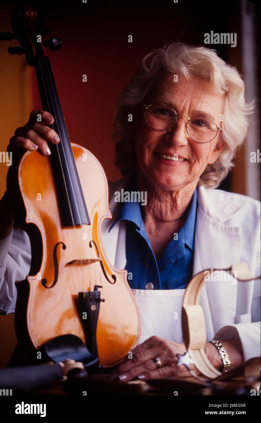 Ruth Esther Evans, a violin maker in her walkup workshop. Ms. Evans ...