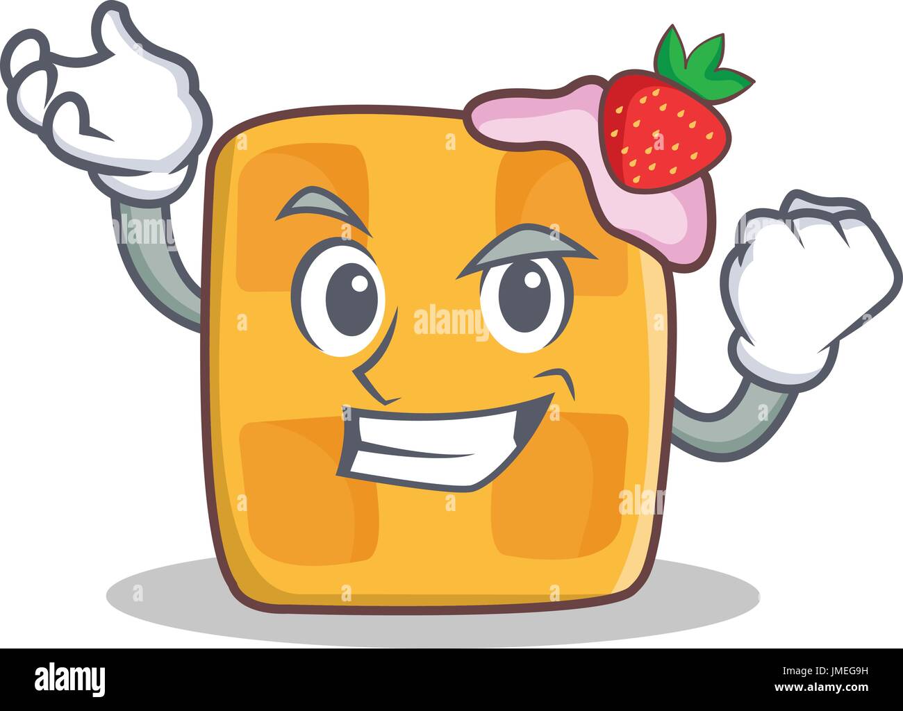 Successful waffle character cartoon design vector illustration Stock ...