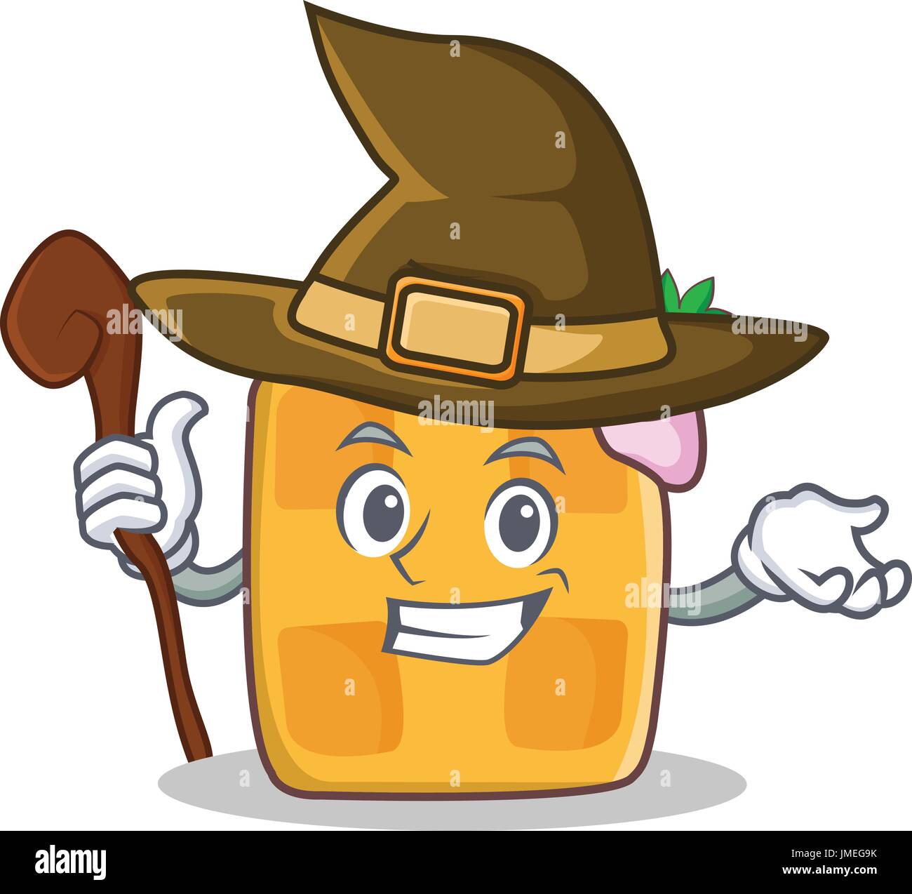 Witch waffle character cartoon design vector illustration Stock Vector ...