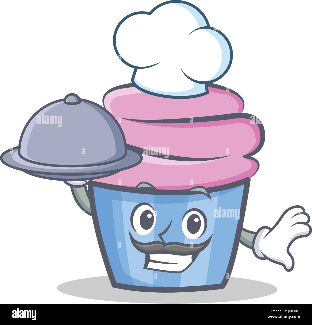 Chef cupcake character cartoon style with food vector illustration ...