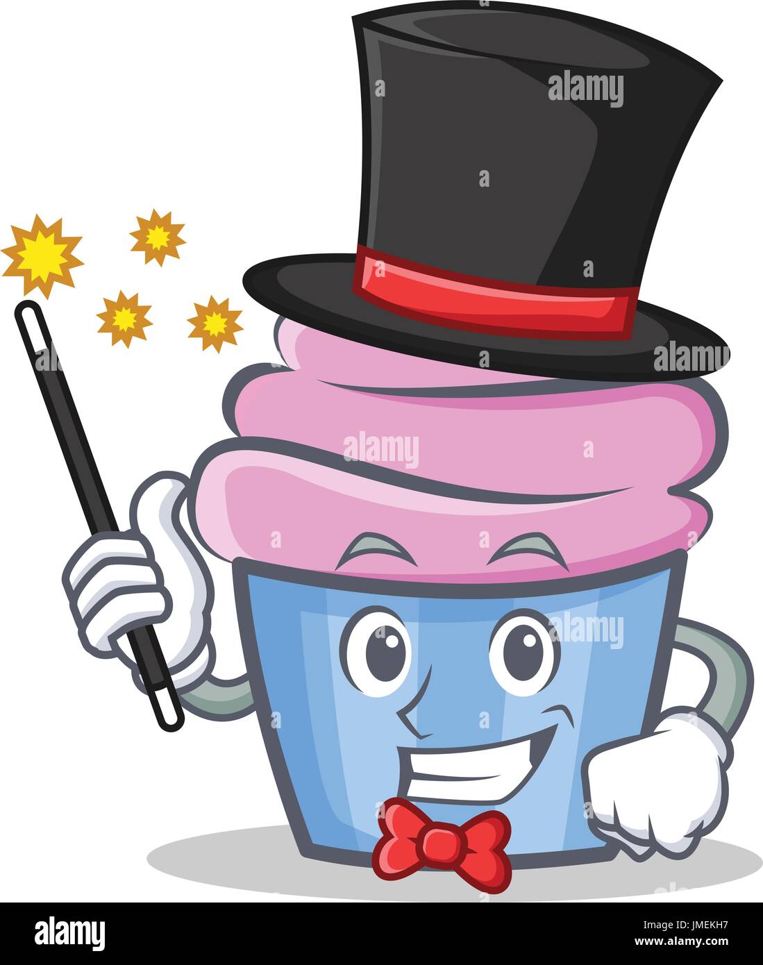 Magician cupcake character cartoon style vector illustration Stock ...