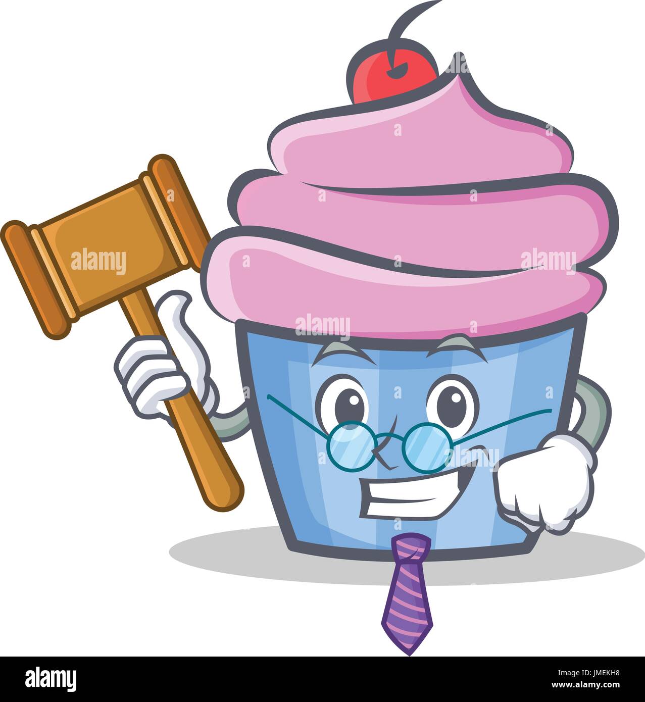 Judge cupcake character cartoon style vector illustration Stock Vector ...