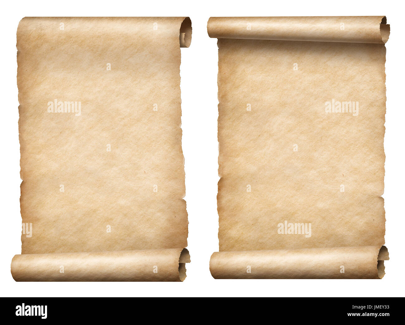 two old paper scrolls or parchments realistc set isolated Stock Photo ...