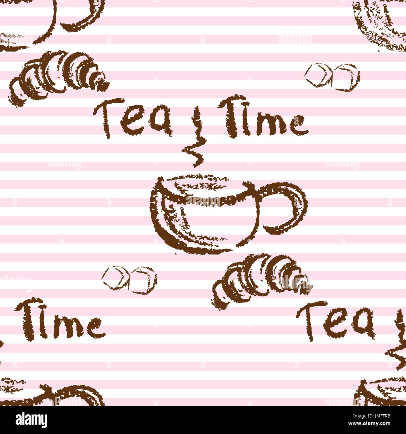 Tea time vintage seamless background. Seamless pattern can be used for ...