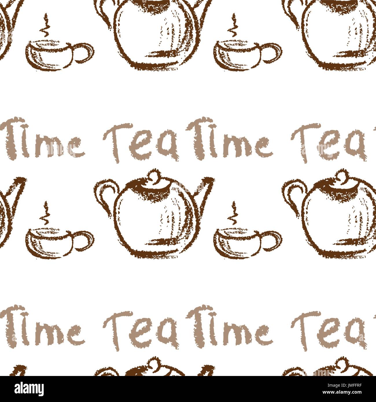 Tea time vintage seamless background. Seamless pattern can be used for ...