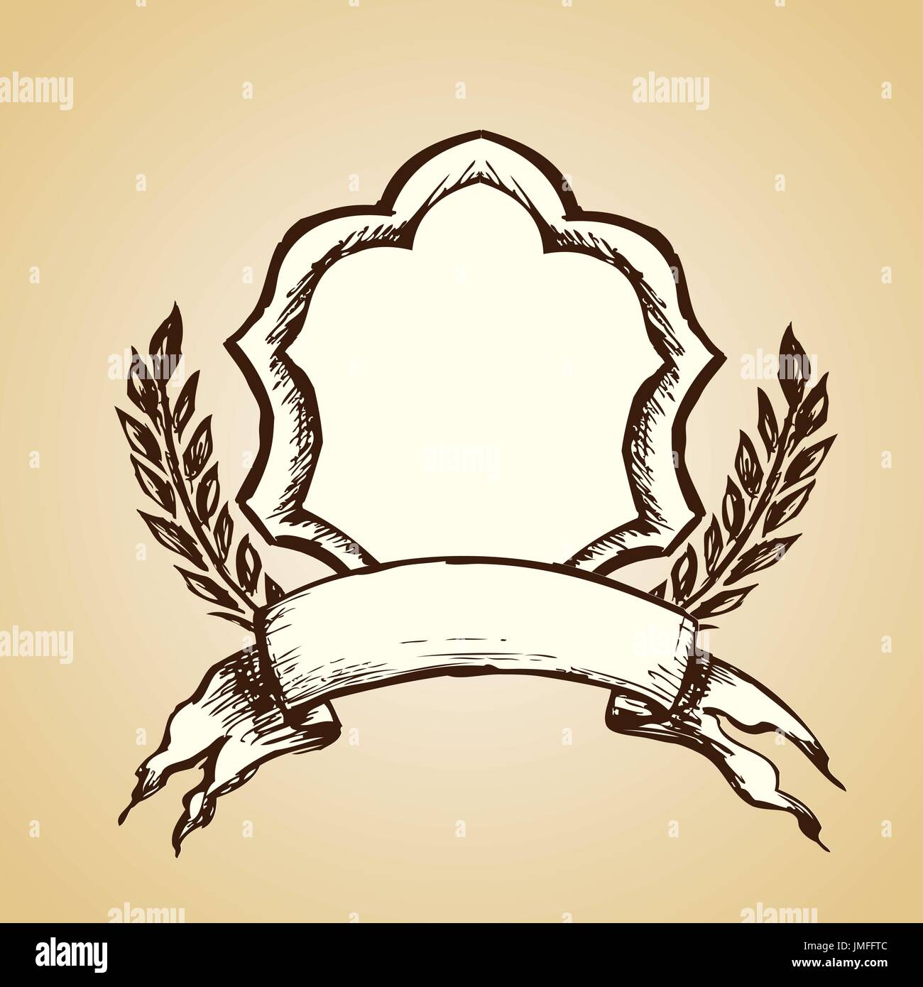 emblem, logo. Hand drawing, vector Stock Vector Image & Art - Alamy