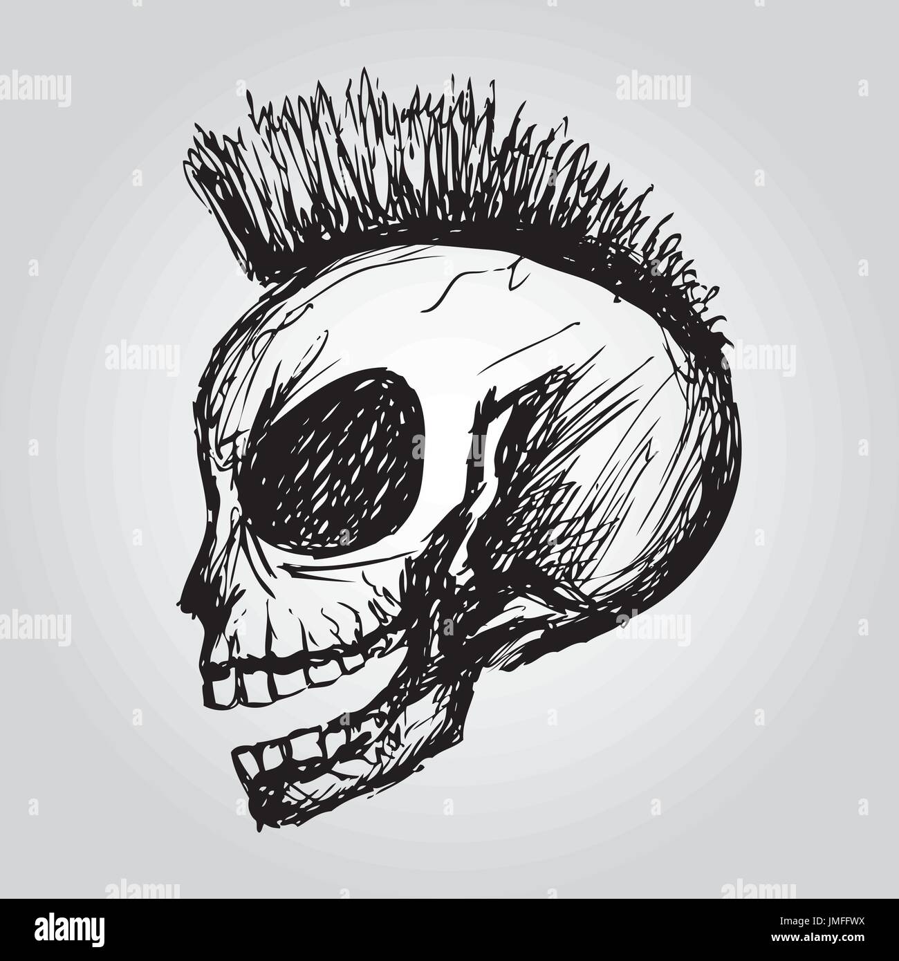 Skull. Hand drawing, vector Stock Vector Image & Art - Alamy