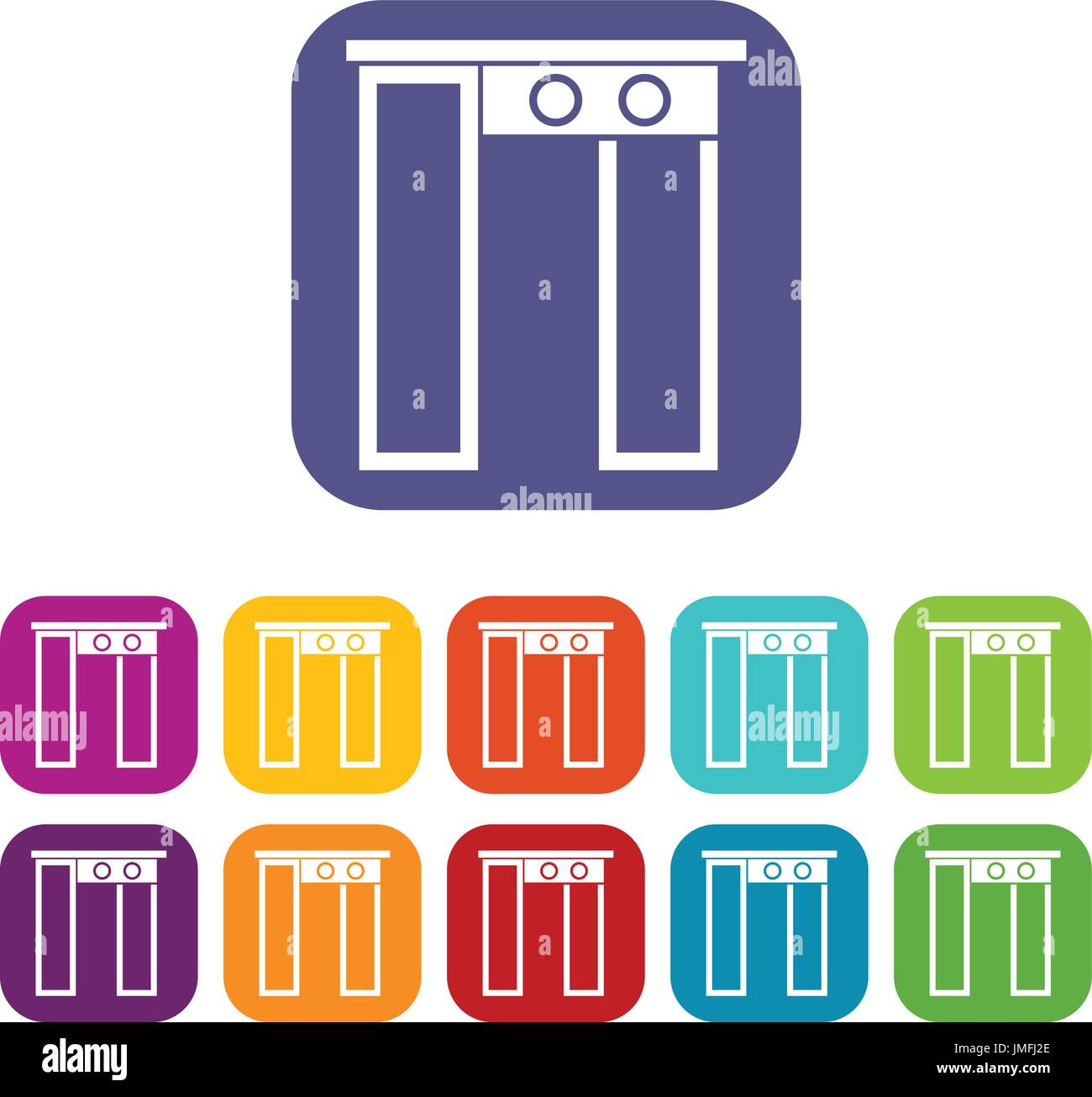 Security gate at airport icons set Stock Vector Image & Art - Alamy