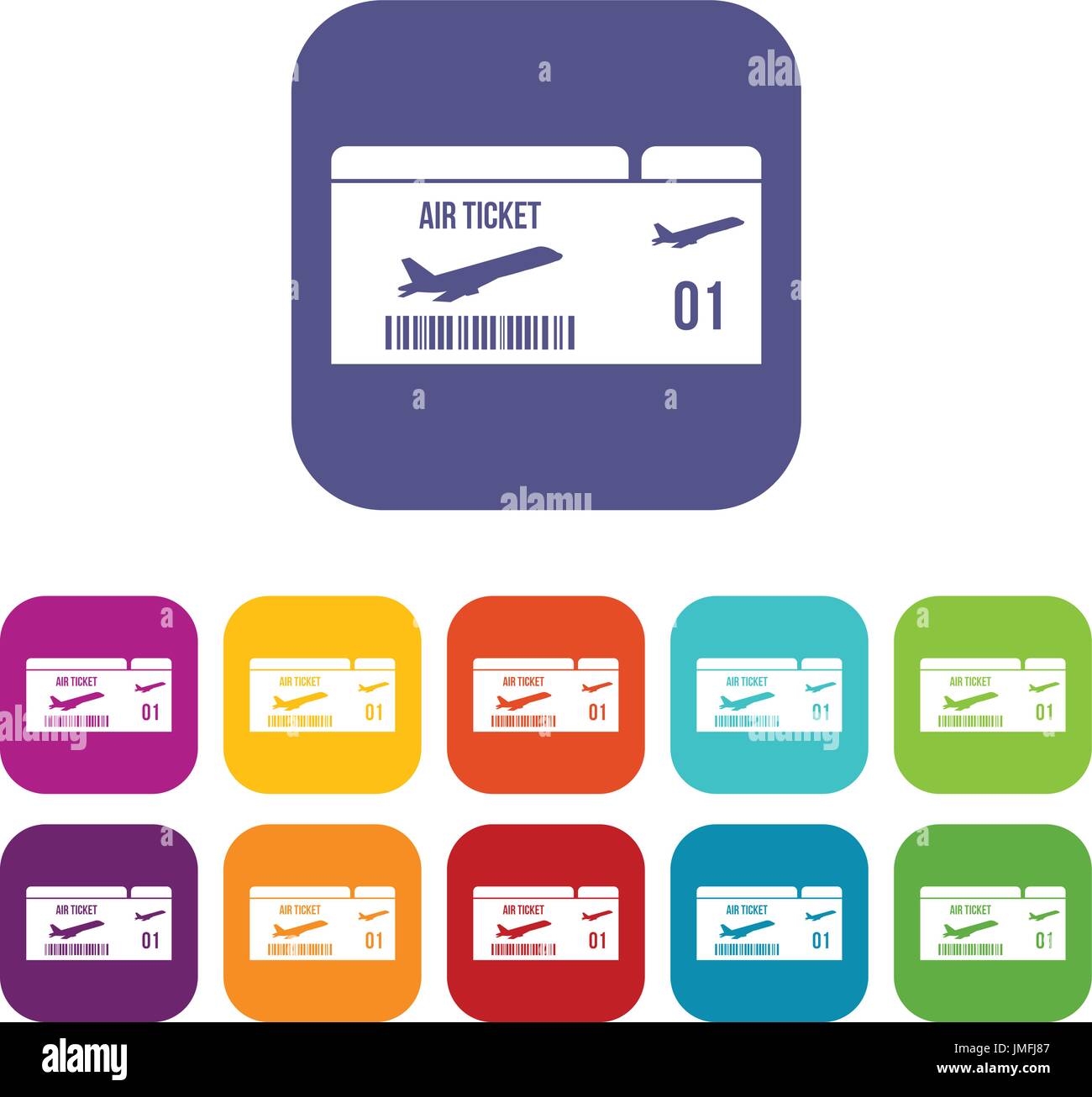 Airline boarding pass icons set Stock Vector Image & Art - Alamy