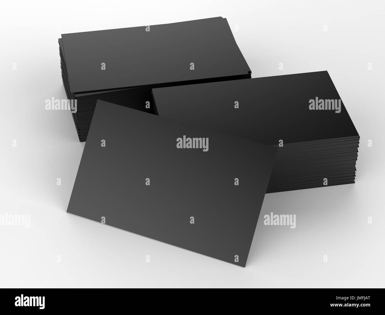 3d rendering stack of black name cards Stock Photo - Alamy