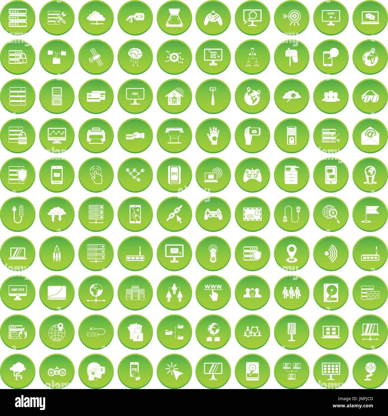 100 network icons set green Stock Vector Image & Art - Alamy