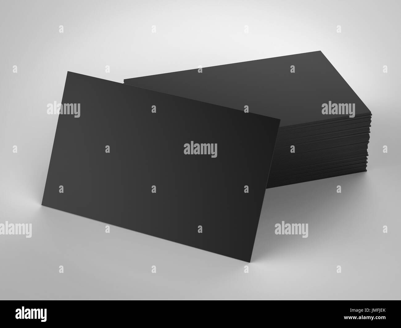 3d rendering stack of black name cards Stock Photo - Alamy