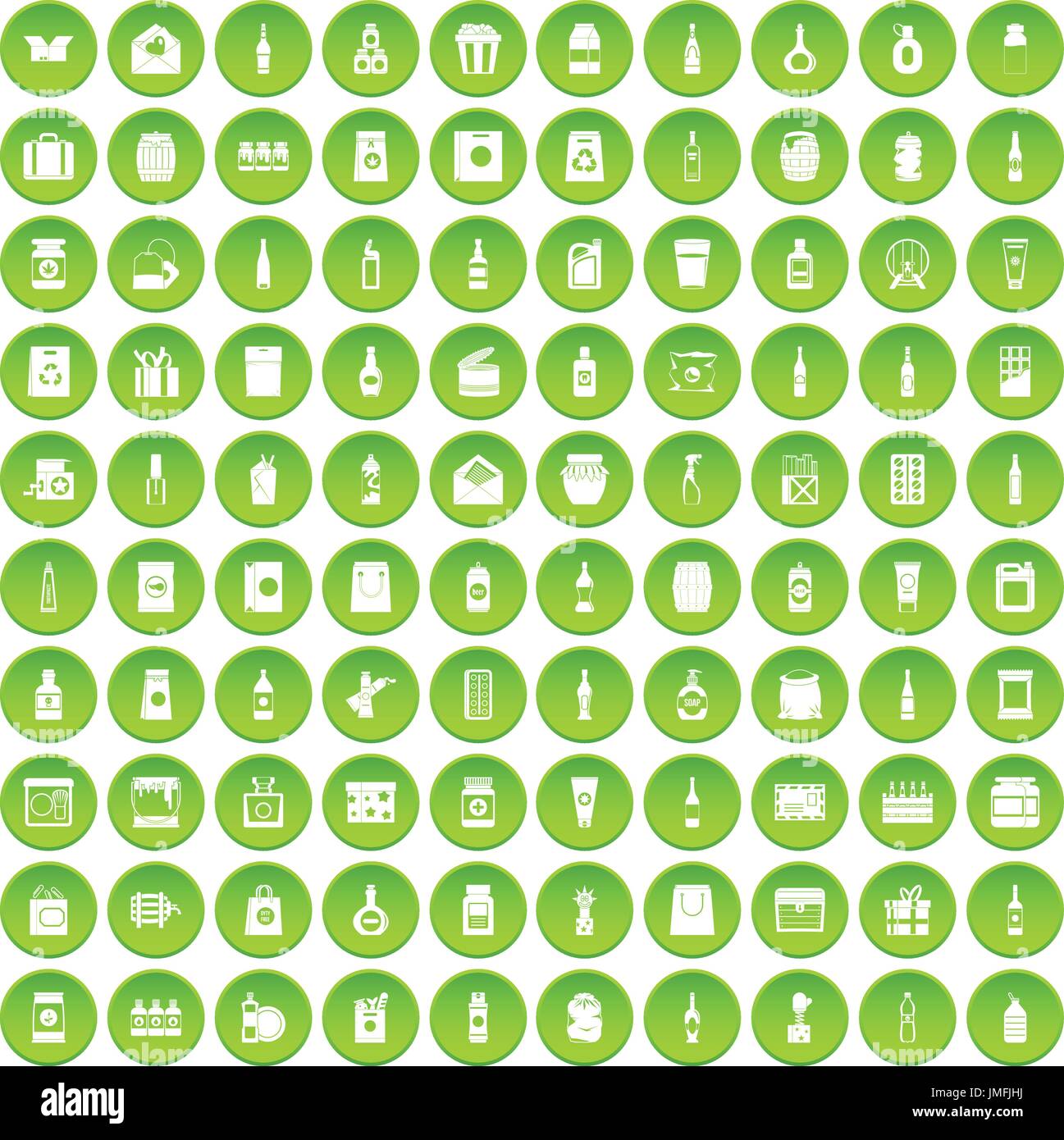 100 packaging icons set green Stock Vector Image & Art - Alamy