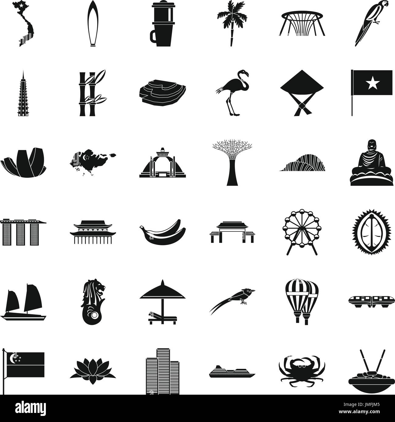 Asian country icons set, simple style Stock Vector Image & Art - Alamy