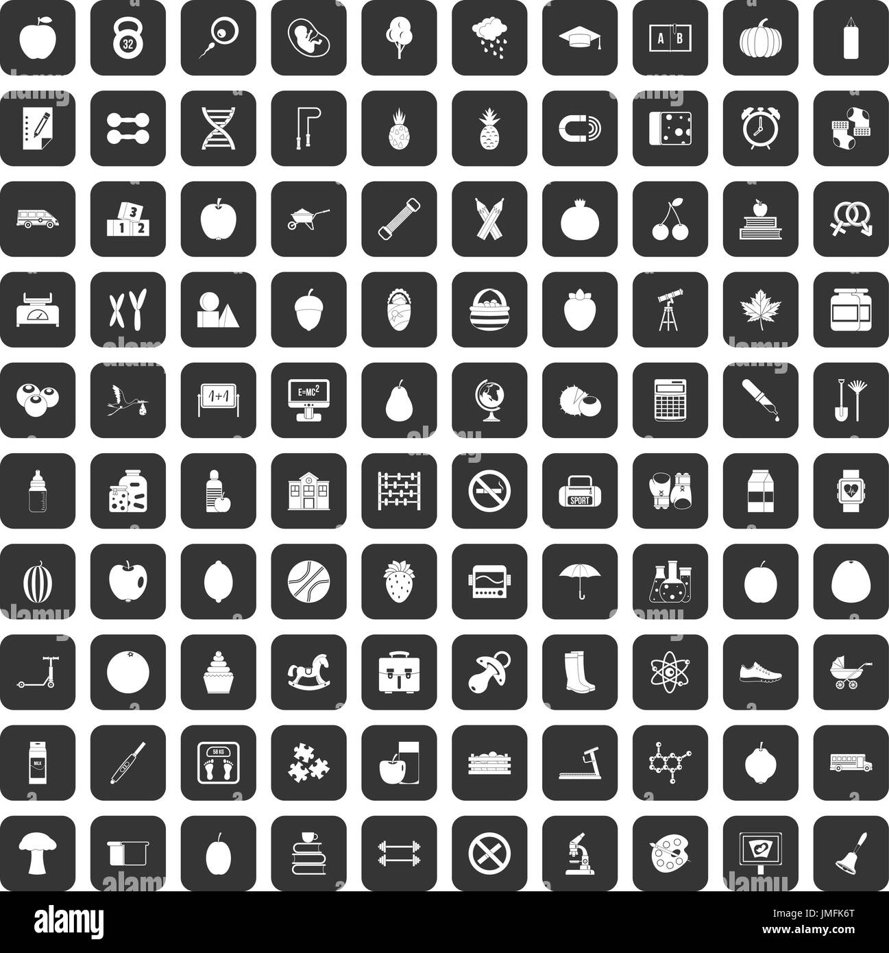 100 apple icons set black Stock Vector Image & Art - Alamy