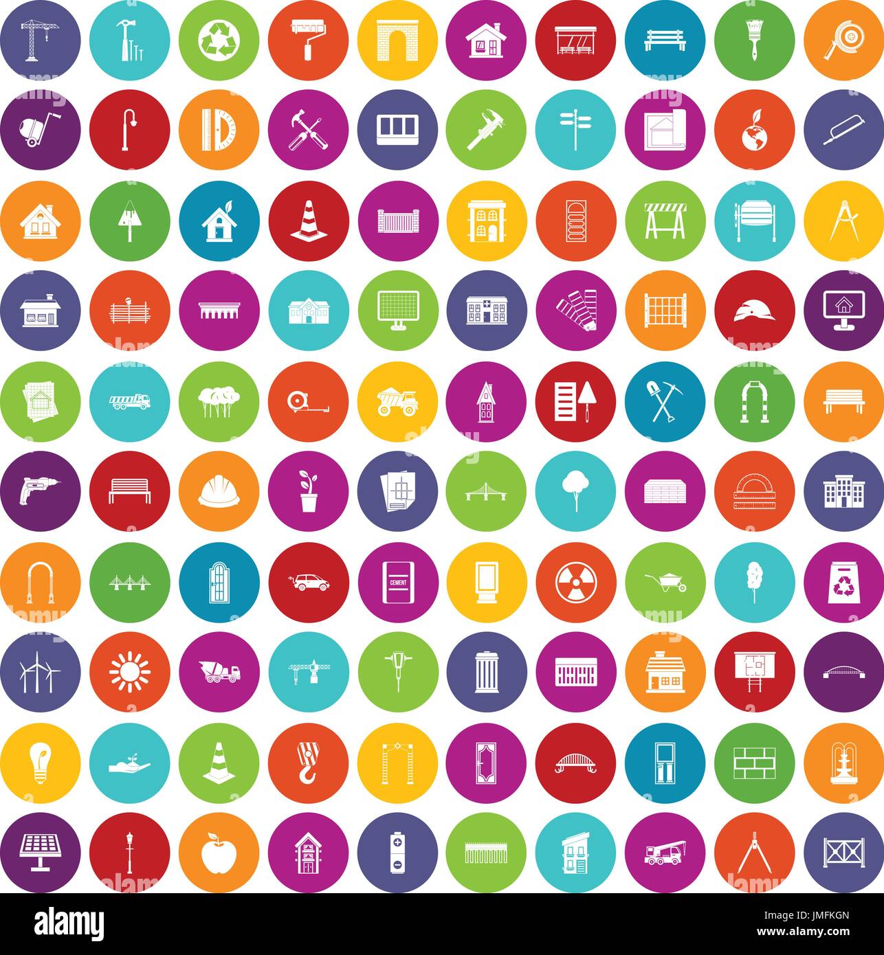 100 architecture icons set color Stock Vector Image & Art - Alamy
