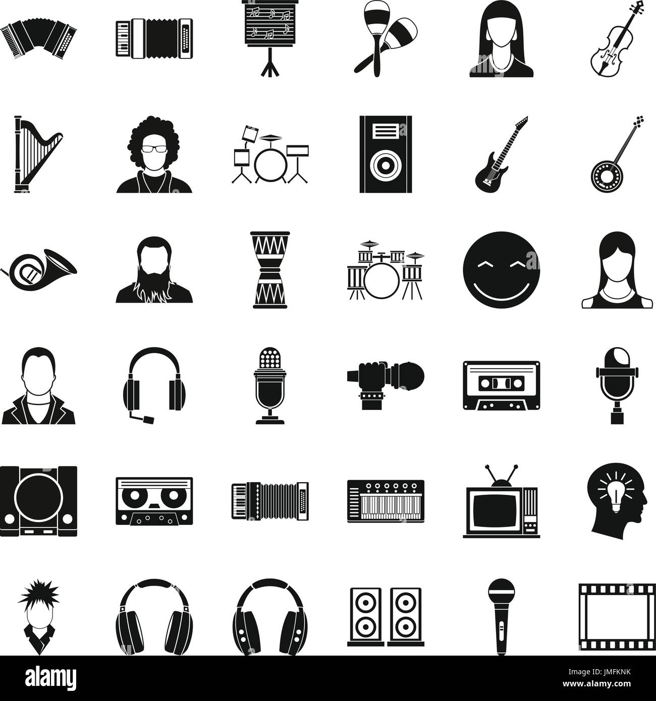 Musician icons set, simple style Stock Vector Image & Art - Alamy