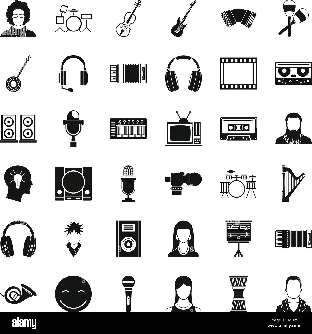 Musical instrument icons set, simple style Stock Vector Image & Art - Alamy