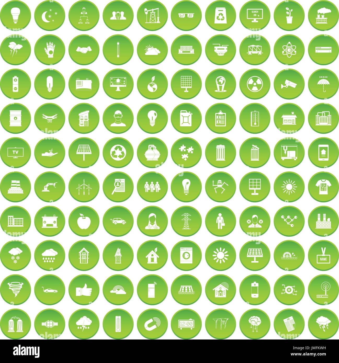 100 solar energy icons set green Stock Vector Image & Art - Alamy
