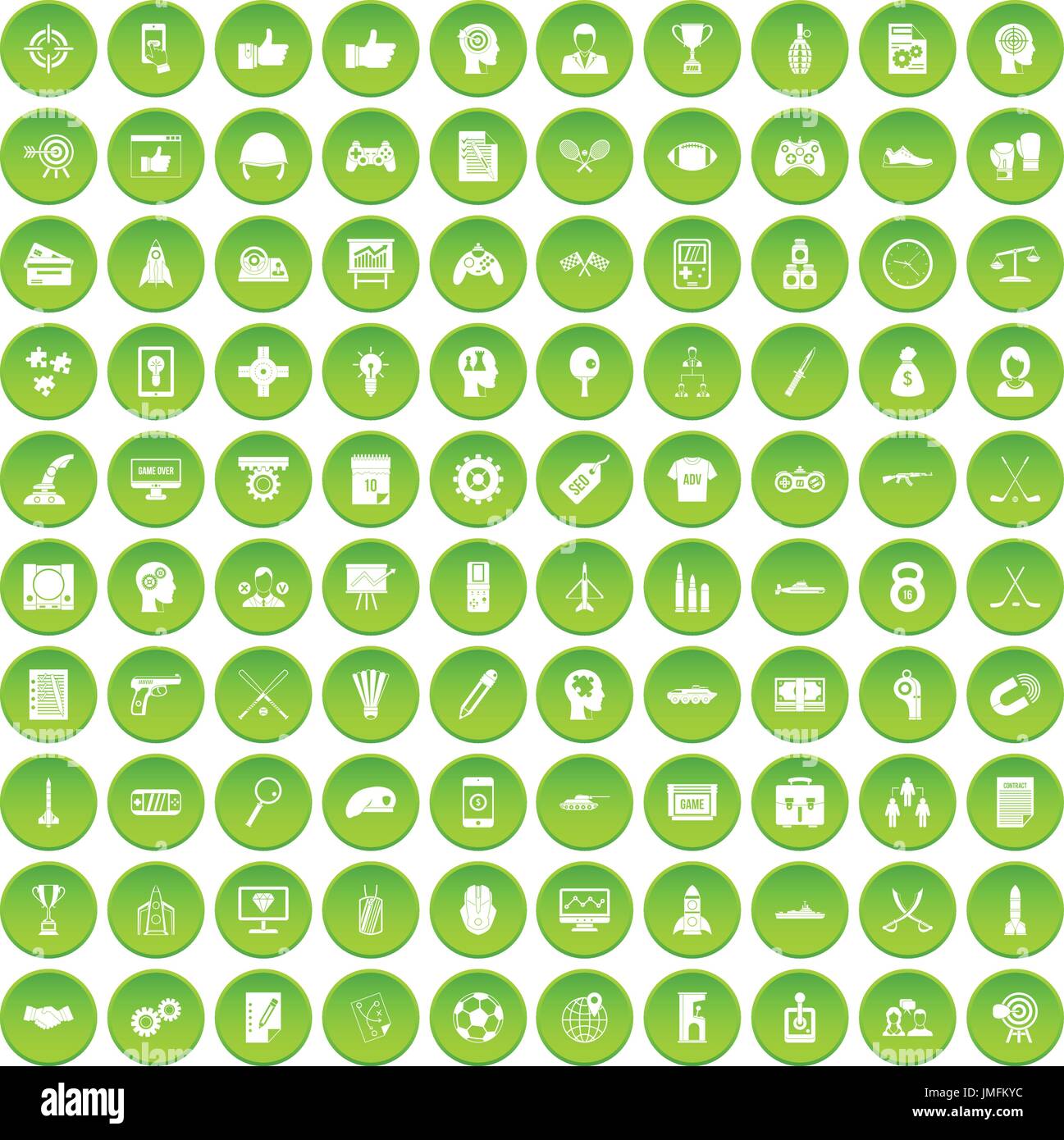 100 strategy icons set green Stock Vector Image & Art - Alamy