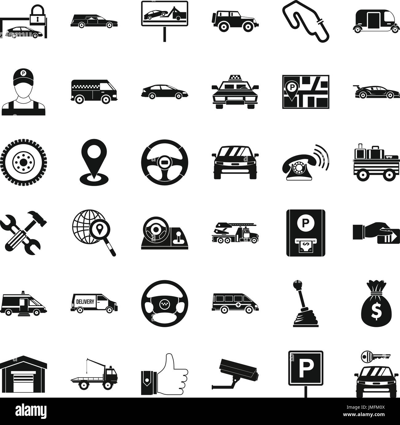 Auto icons set, simple style Stock Vector Image & Art - Alamy
