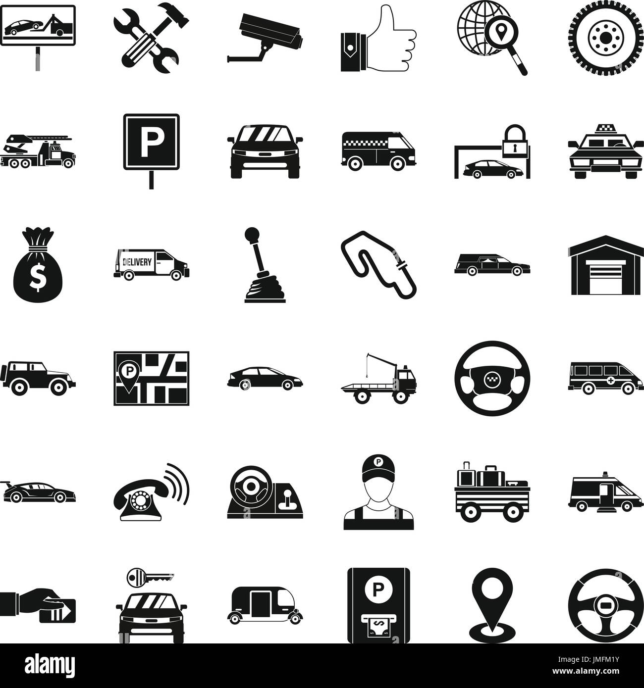 Automobile icons set, simple style Stock Vector Image & Art - Alamy