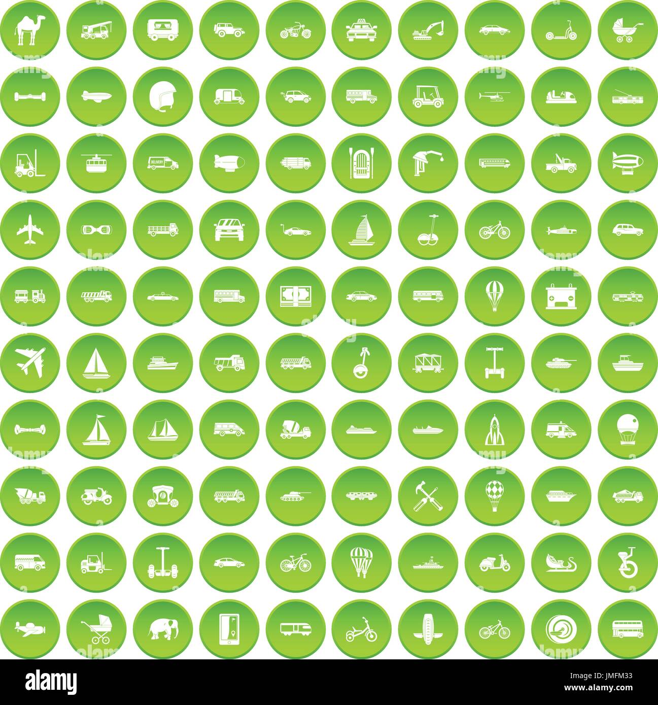 100 transport icons set green Stock Vector Image & Art - Alamy