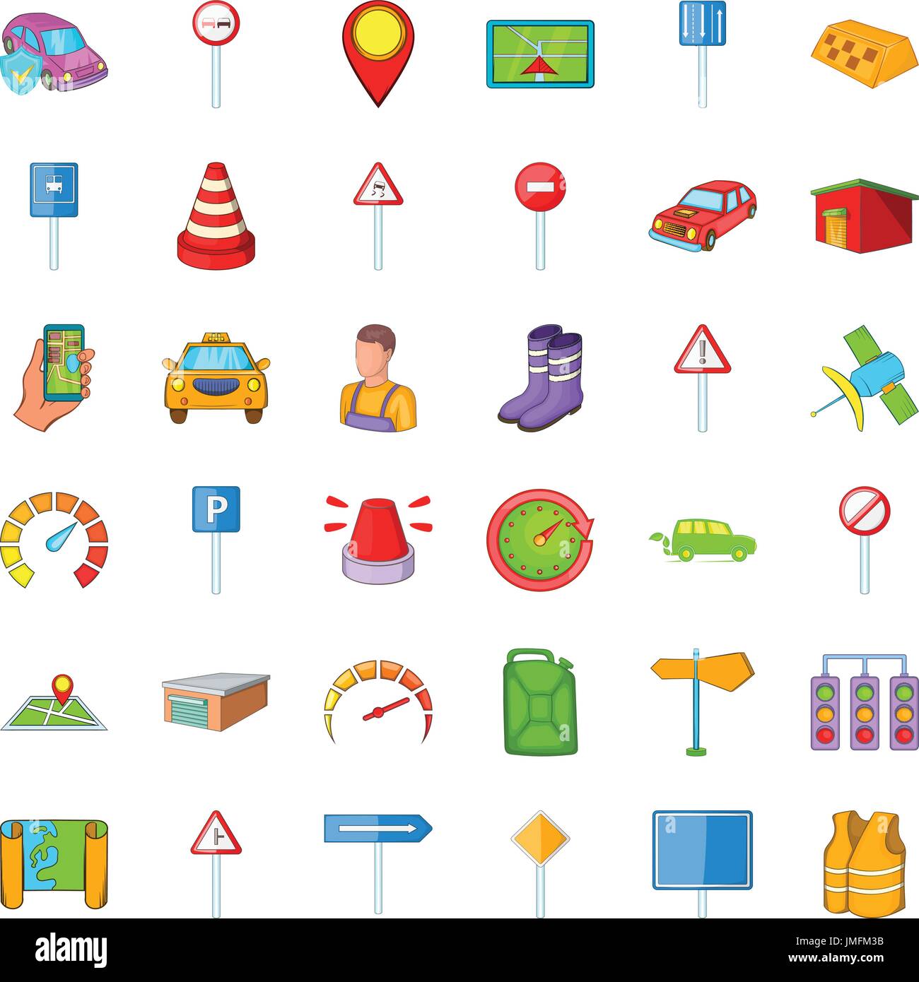 Auto icons set, cartoon style Stock Vector Image & Art - Alamy