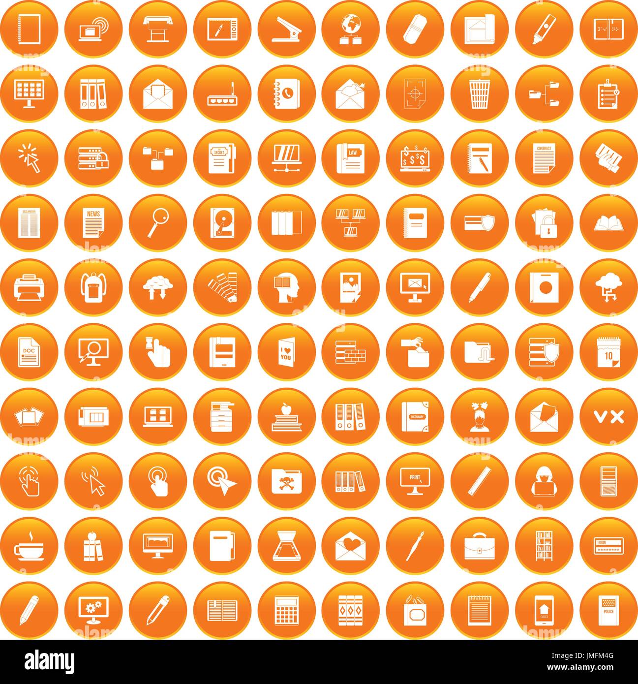100 folder icons set orange Stock Vector Image & Art - Alamy