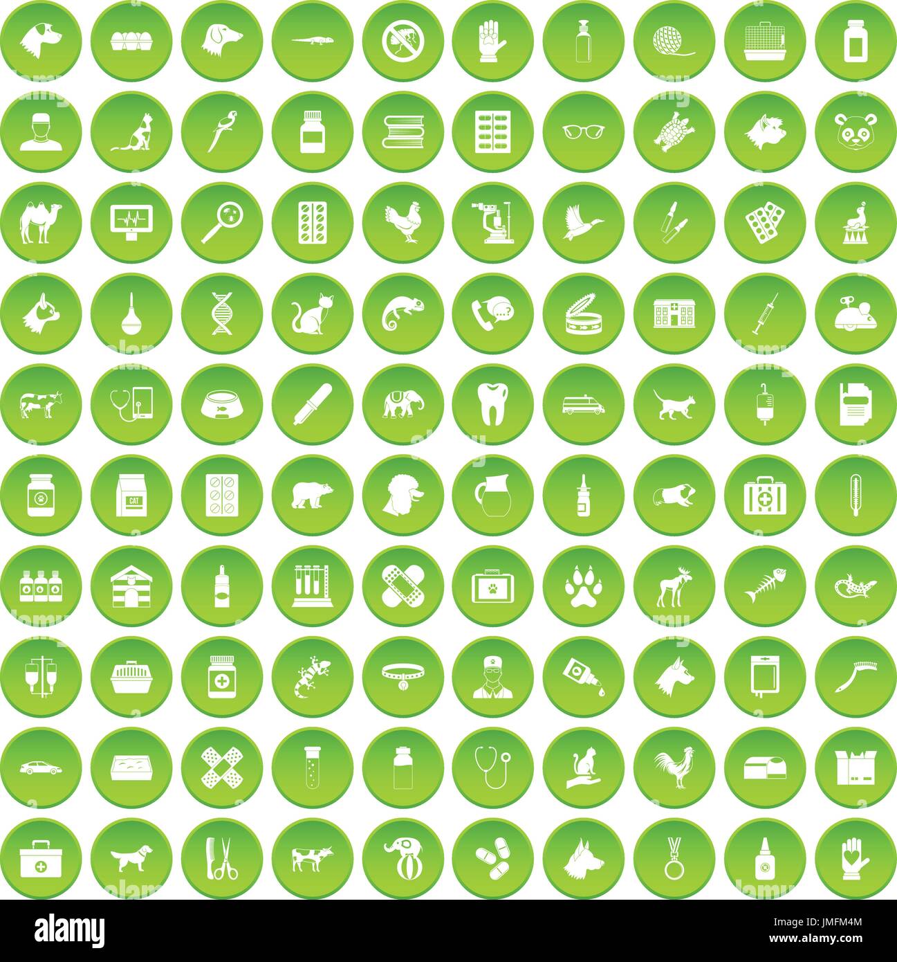 100 veterinary icons set green Stock Vector Image & Art - Alamy