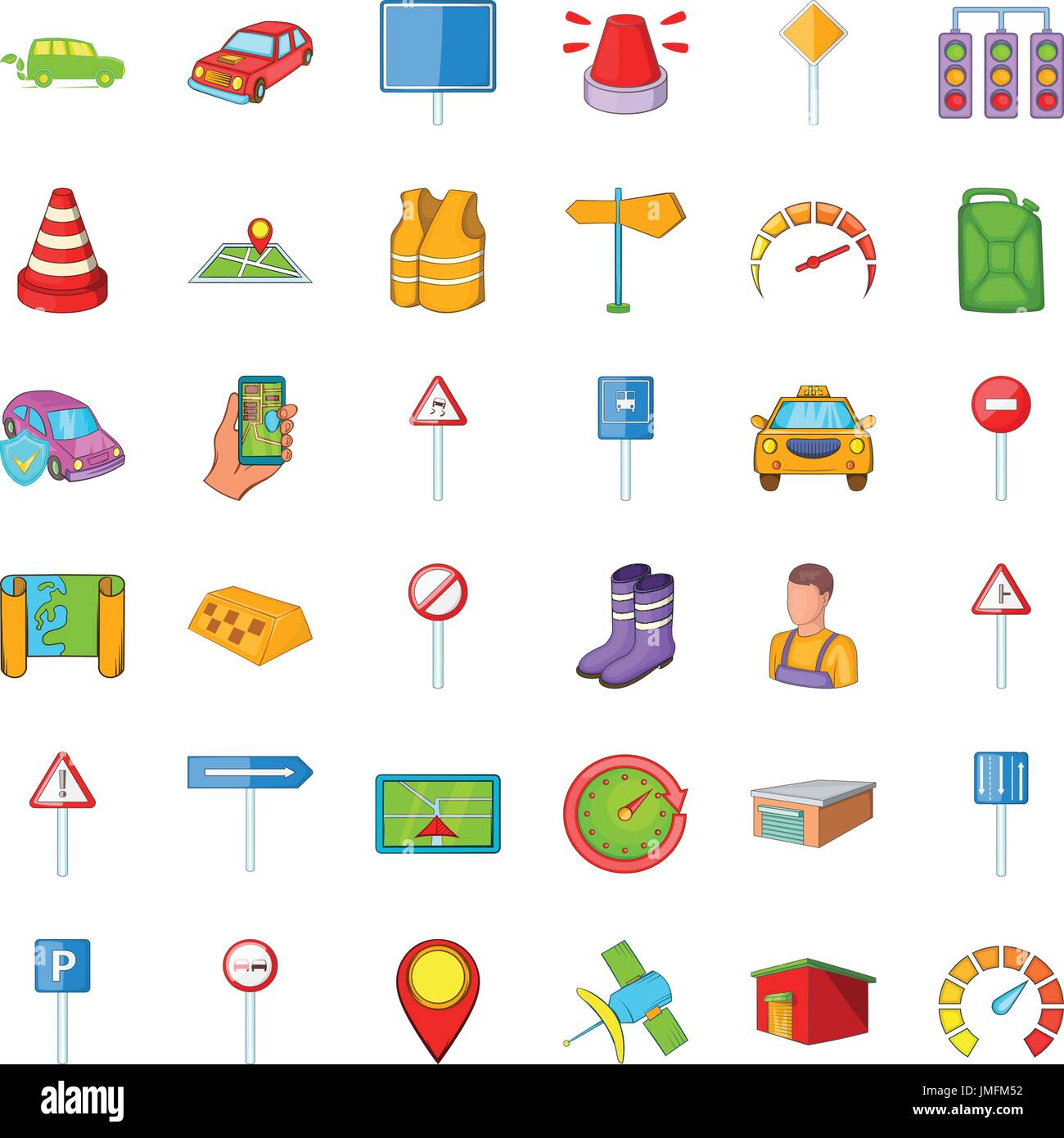 Vehicle icons set, cartoon style Stock Vector Image & Art - Alamy