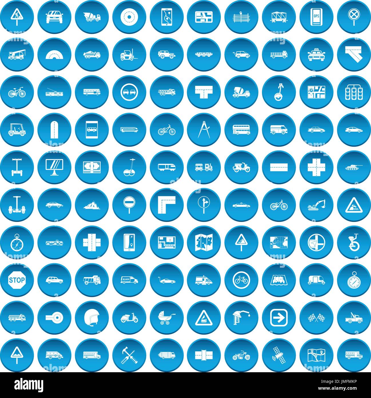 100 location icons set blue Stock Vector Image & Art - Alamy