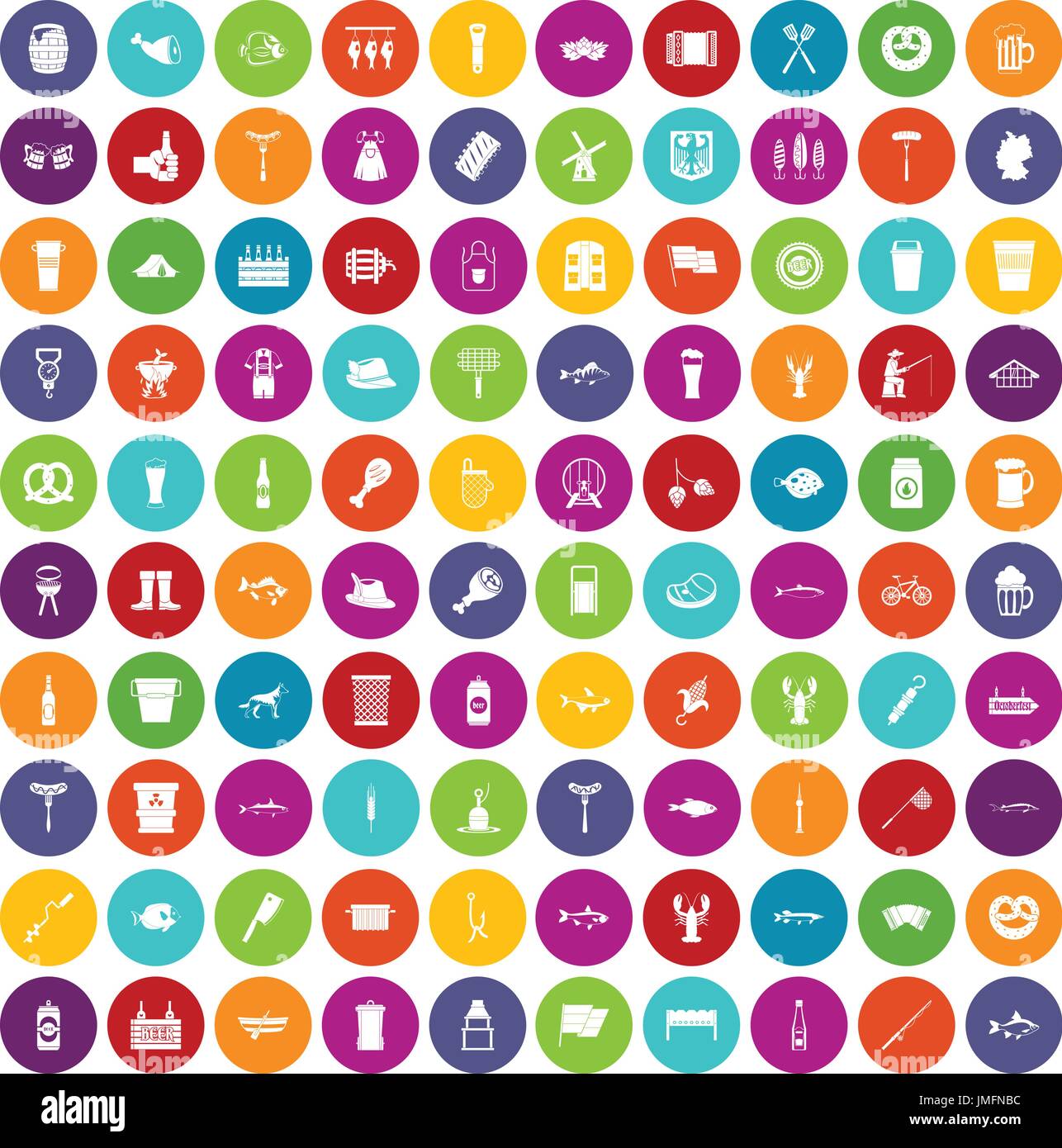 100 beer icons set color Stock Vector Image & Art - Alamy