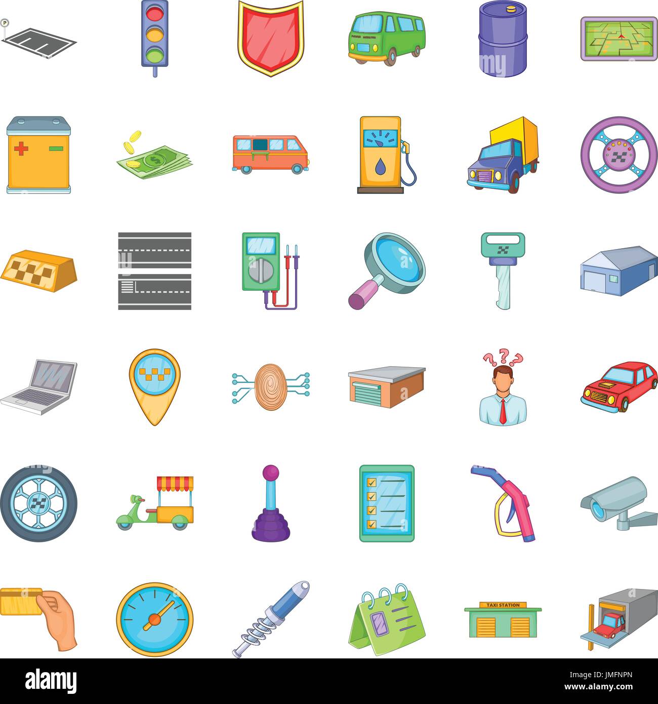 Auto repair icons set, cartoon style Stock Vector Image & Art - Alamy