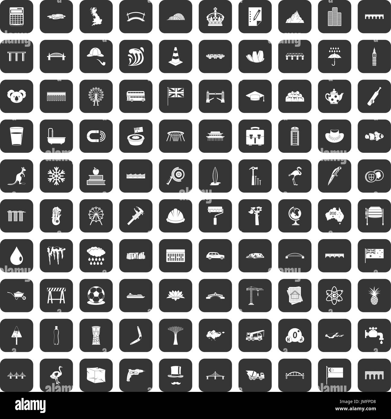 100 bridge icons set black Stock Vector Image & Art - Alamy