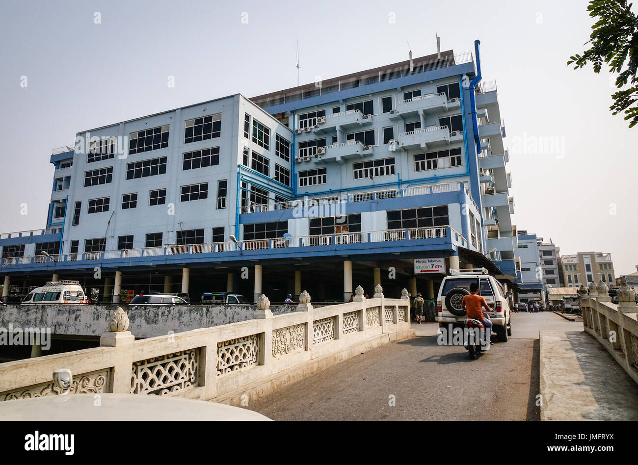 Mandalay, Myanmar - Feb 22, 2016. Main railway station at downtown in ...
