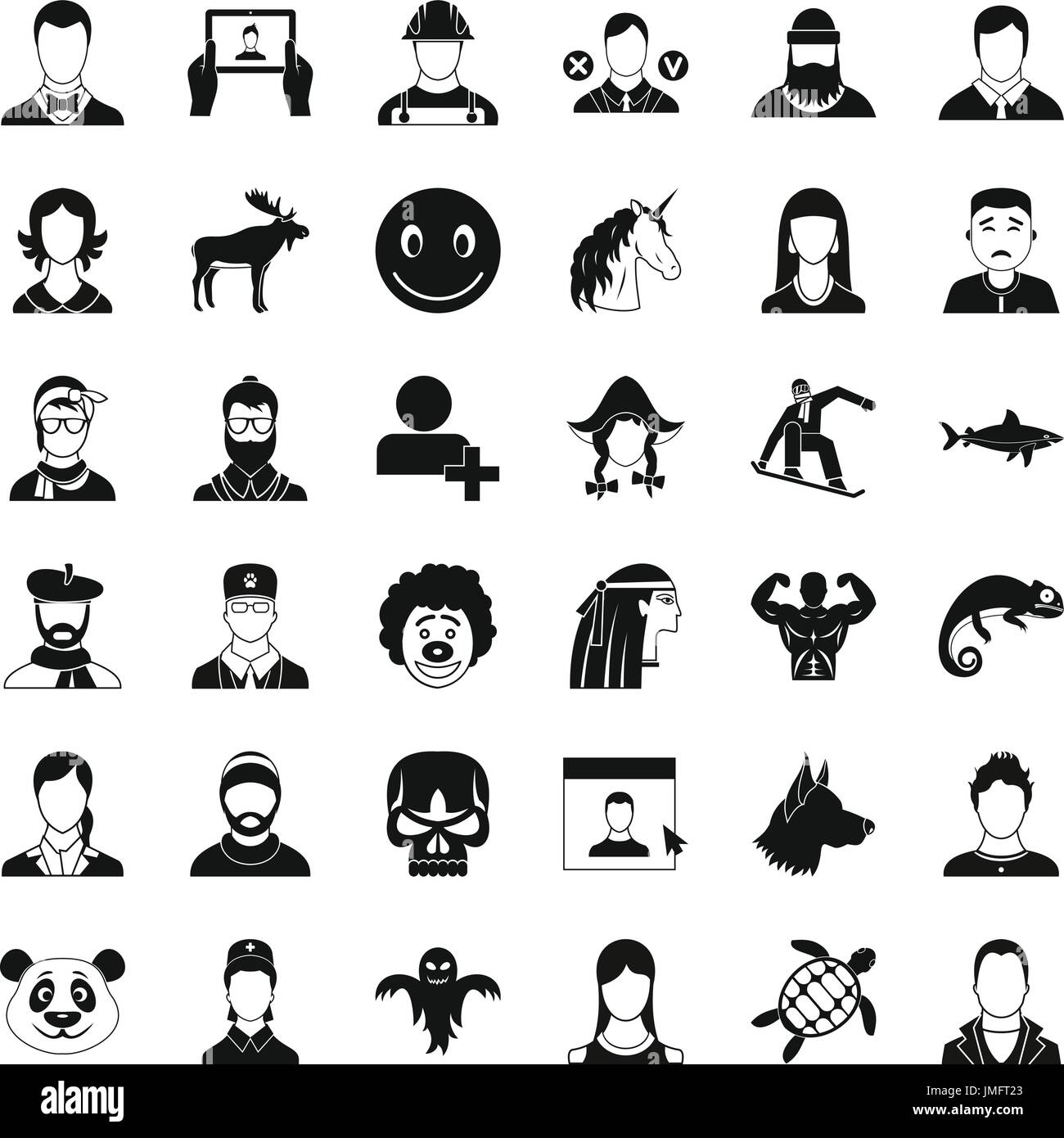 Profile icons set, simple style Stock Vector Image & Art - Alamy