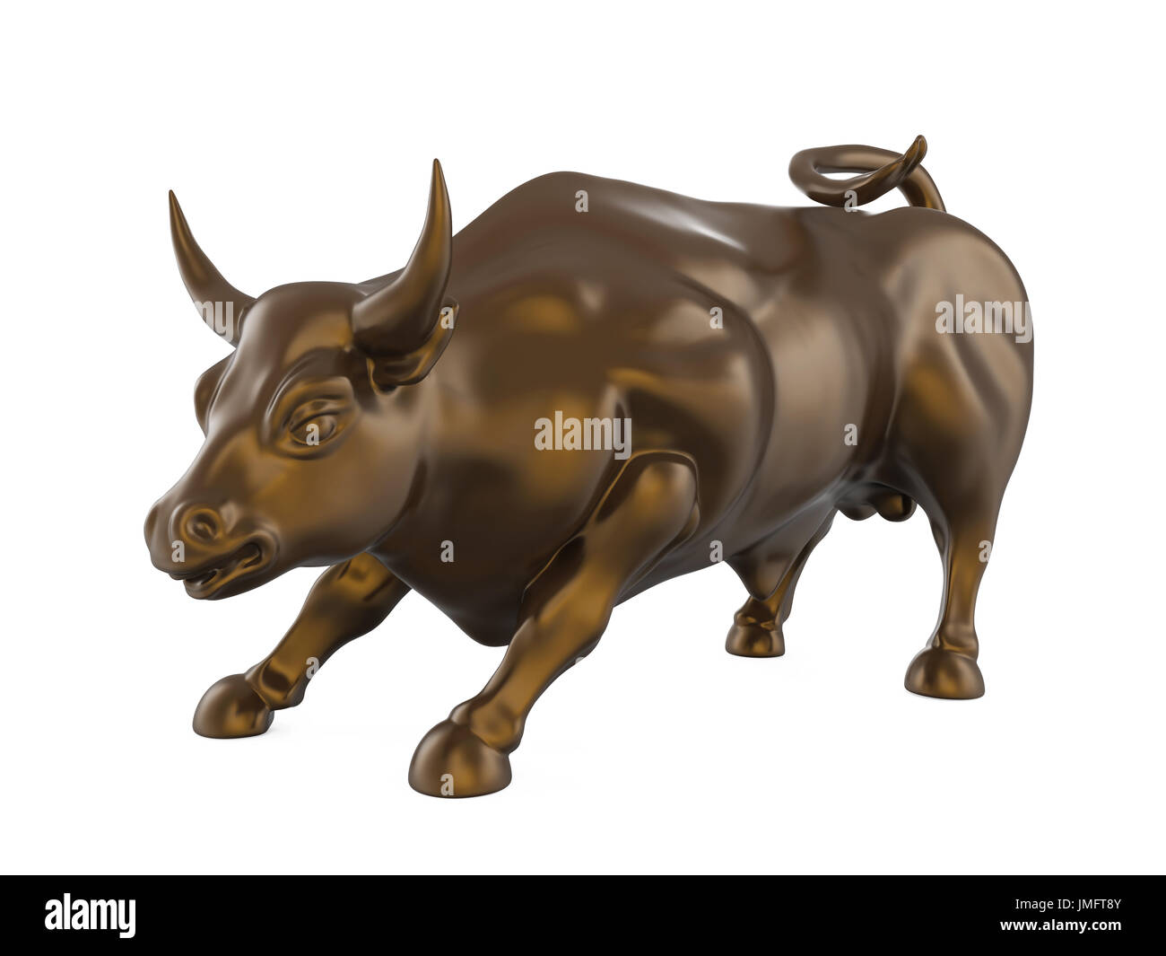 Wall Street Charging Bull Statue Isolated Stock Photo - Alamy