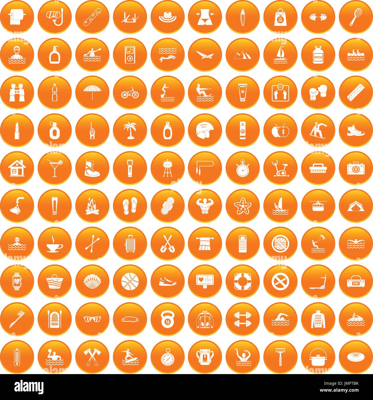 100 human health icons set orange Stock Vector Image & Art - Alamy