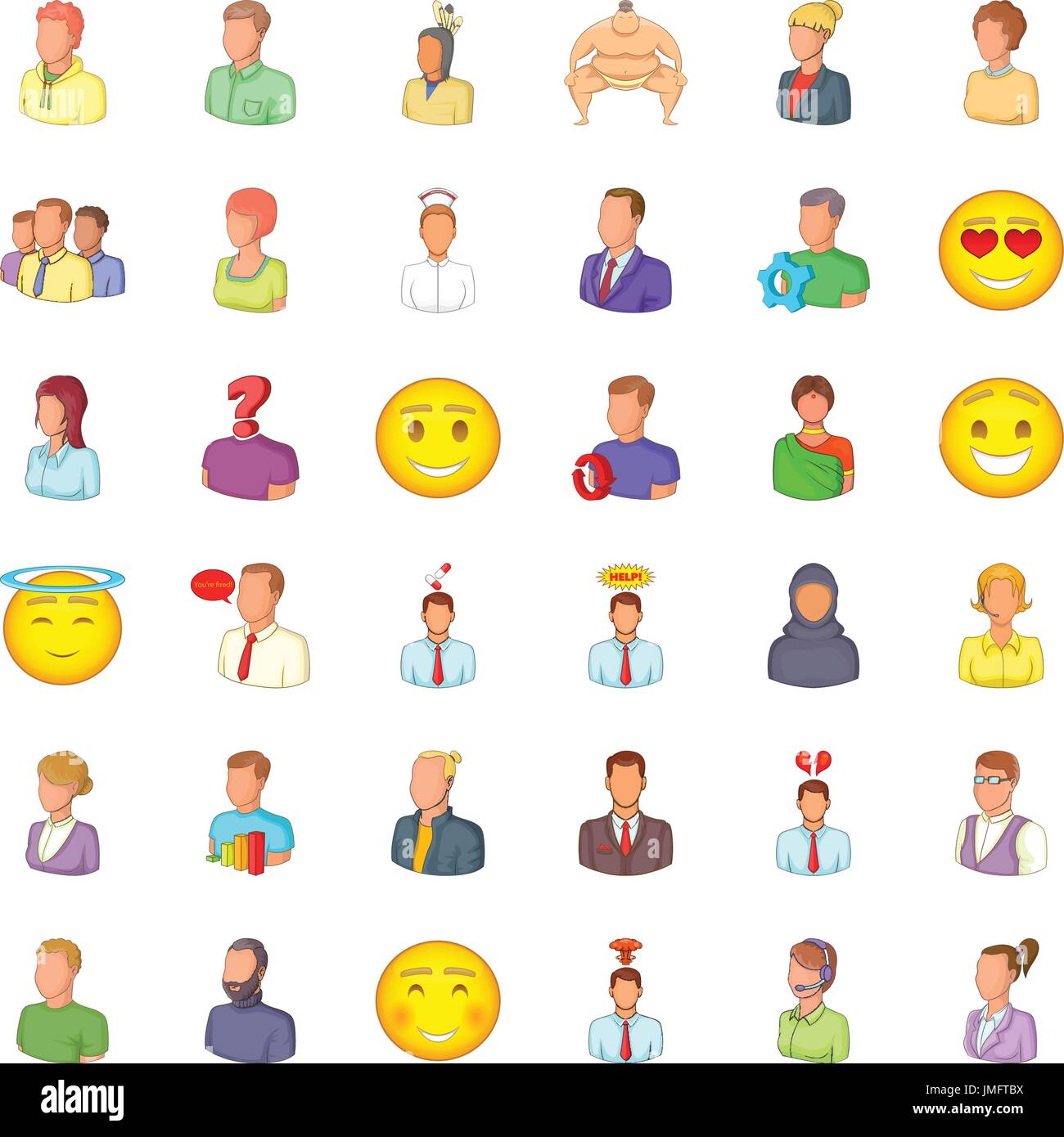Profession icons set, cartoon style Stock Vector Image & Art - Alamy