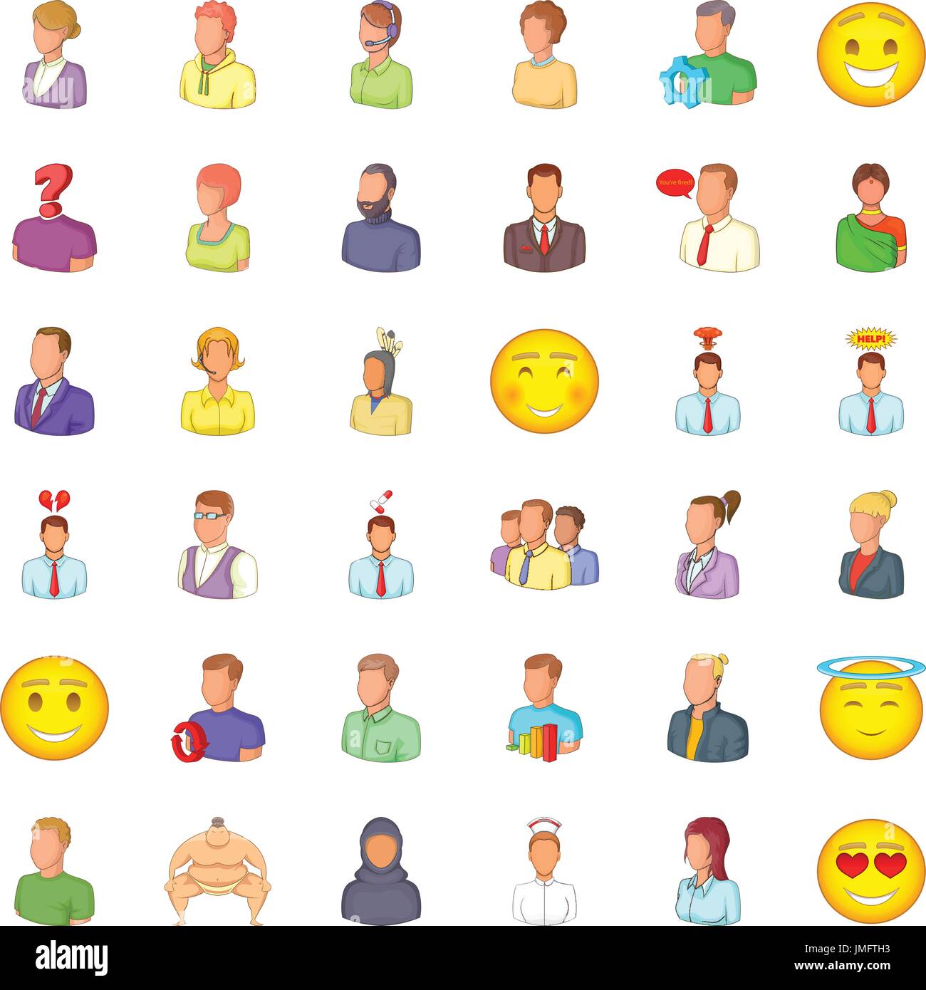 Job icons set, cartoon style Stock Vector Image & Art - Alamy