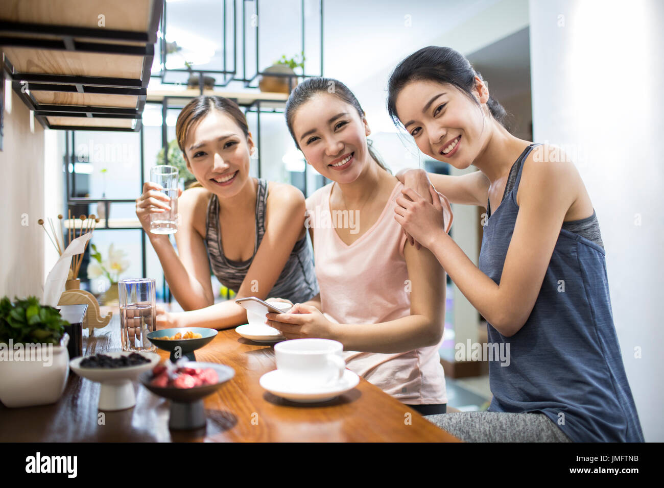 Best female friends drinking coffee Stock Photo - Alamy