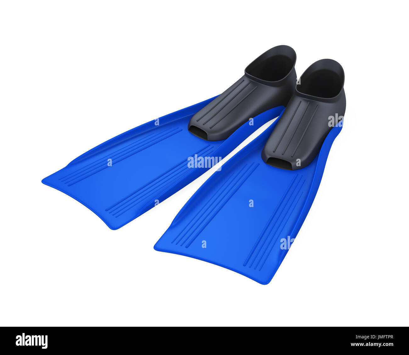 Blue Flippers Isolated Stock Photo - Alamy