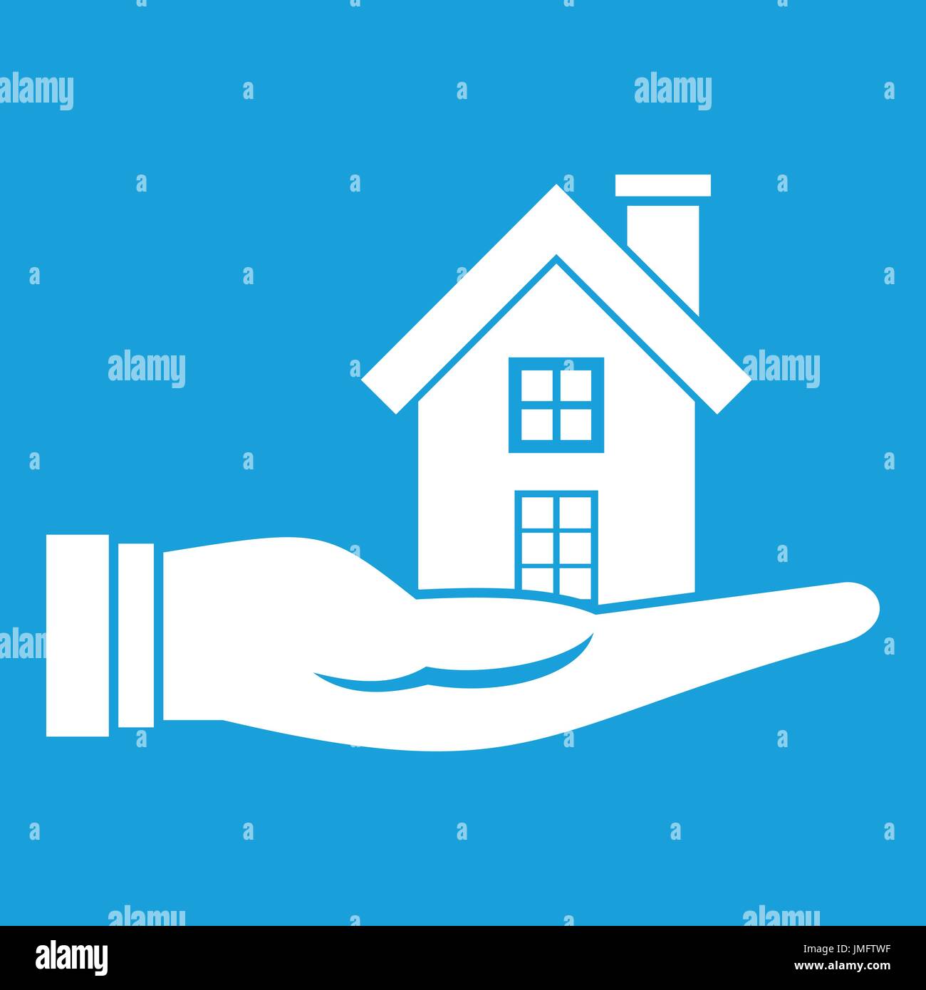 House in hand icon white Stock Vector Image & Art - Alamy