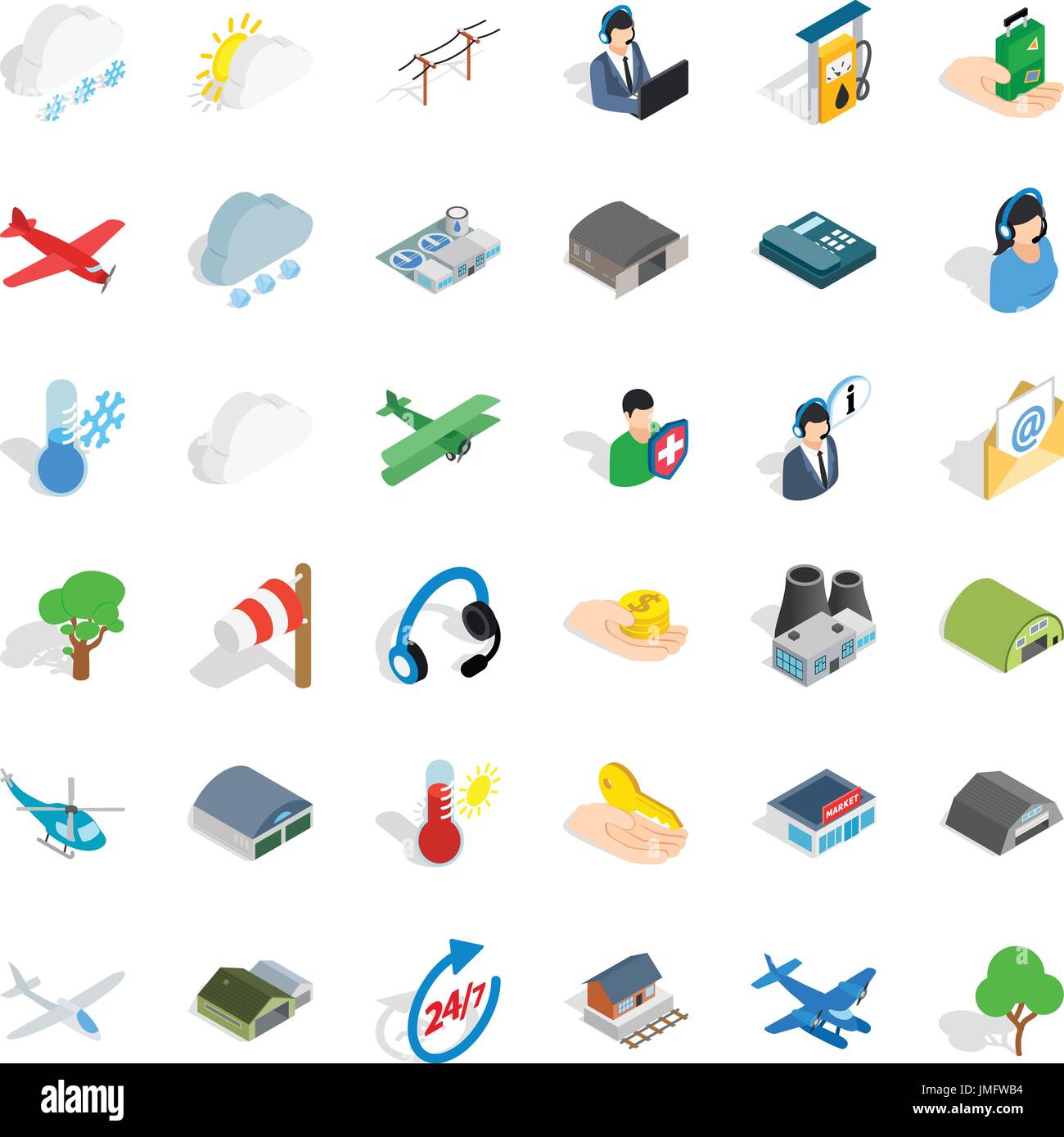 Terminal icons set, isometric style Stock Vector Image & Art - Alamy