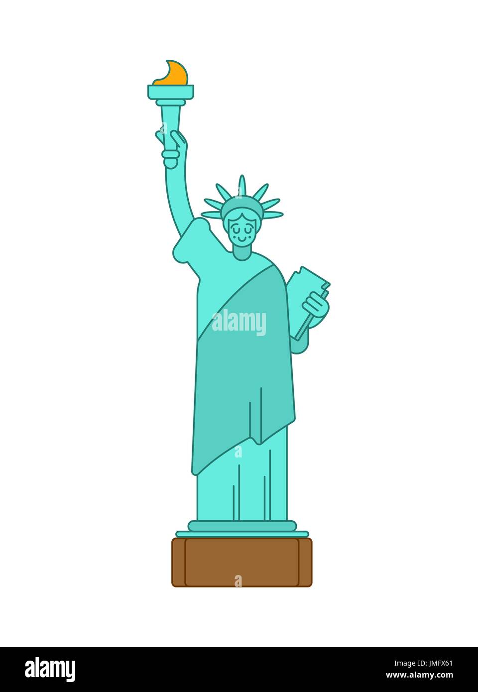 Statue of Liberty linear style. Landmark America. USA Sculpture New ...