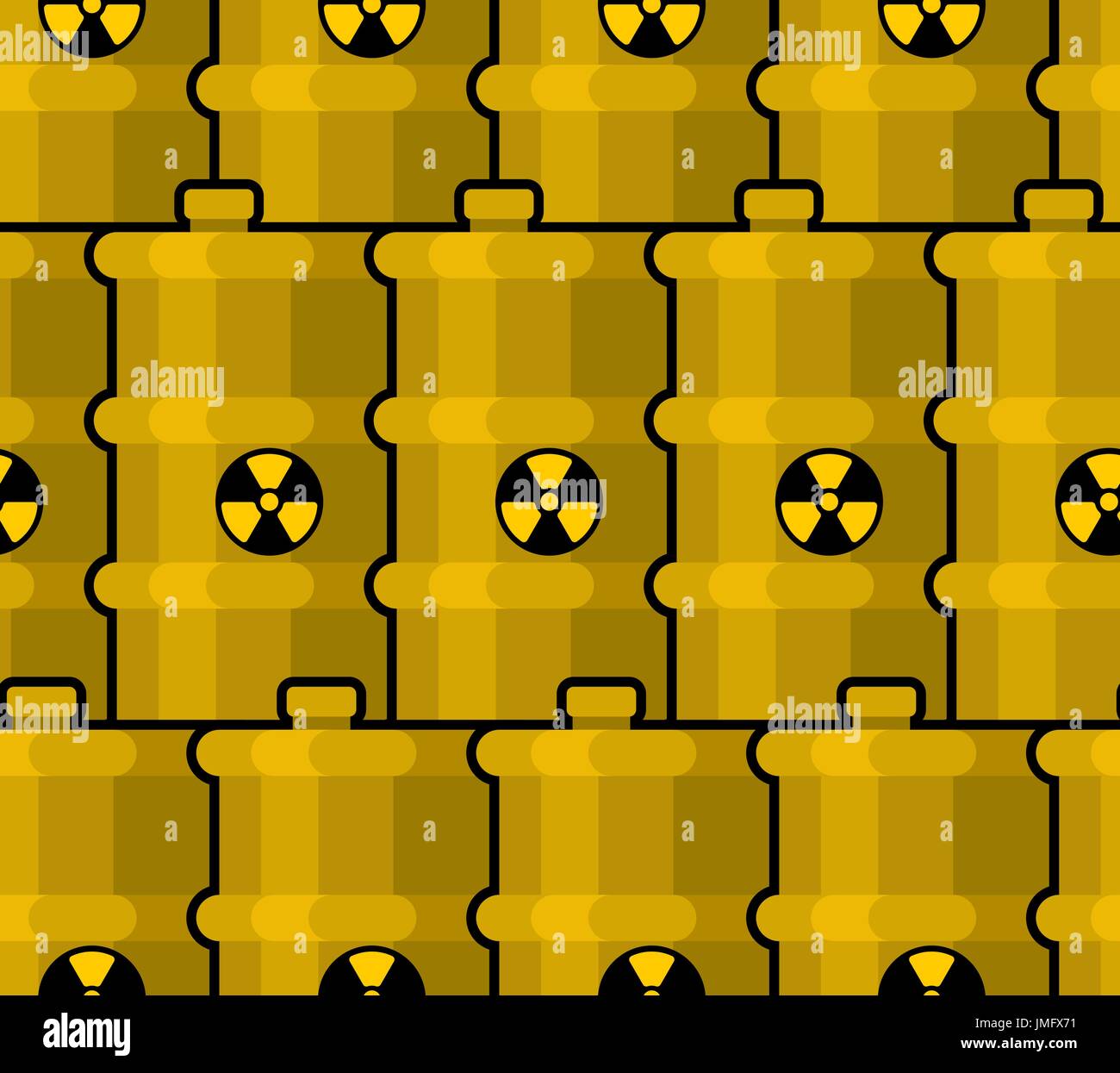 Yellow Barrel with poisonous waste pattern. radioactive Canister with ...
